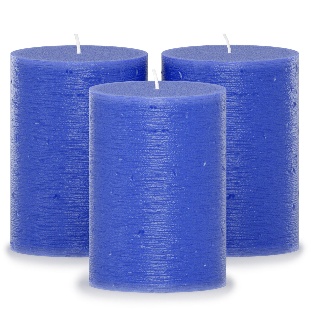 CANDWAX Blue Pillar Candles 3" - Set of 3pcs – candwax.com
