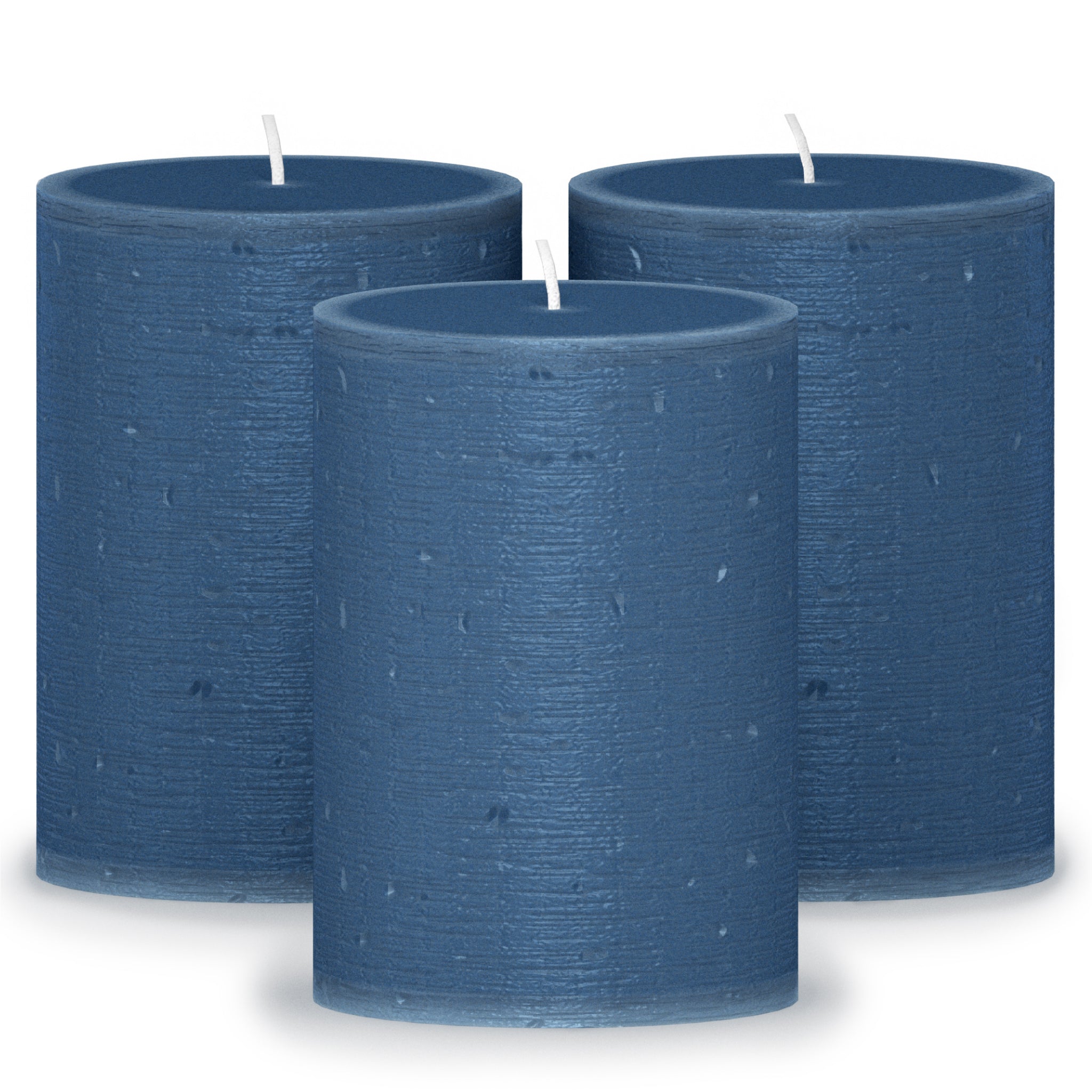 CANDWAX Dark Blue Pillar Candles 4" - Set of 3pcs – candwax.com